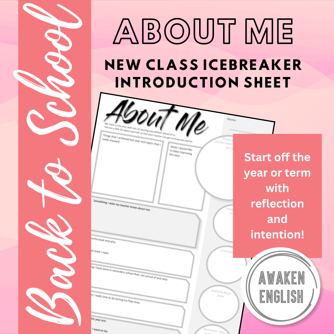 Back to School: About Me Template – Awaken English