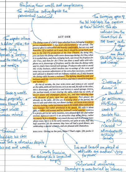 ‘An Inspector Calls’: Act 1 Annotation – Awaken English